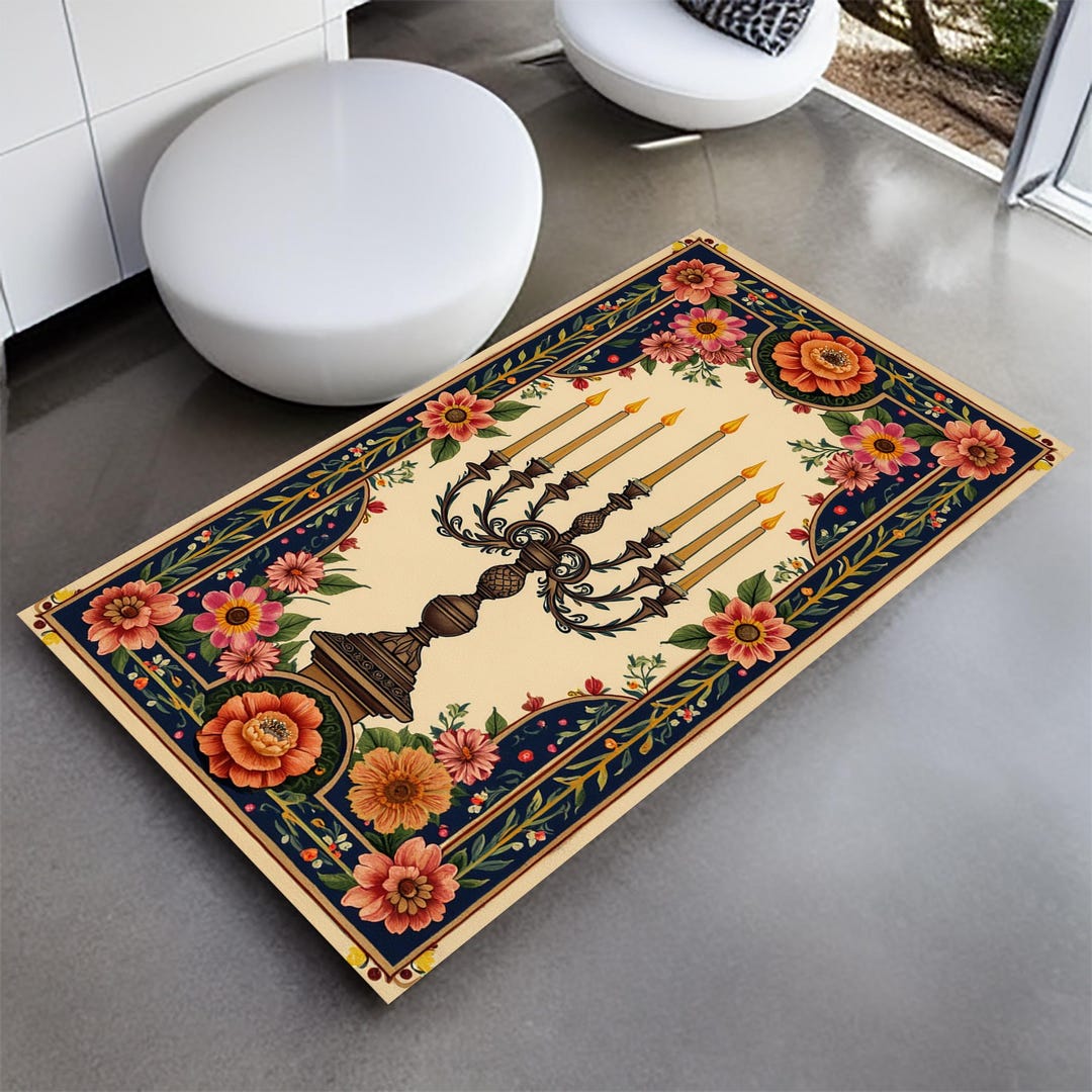 Menorah Prayer Rug: Jewish Israelite Home Decor - Etsy
