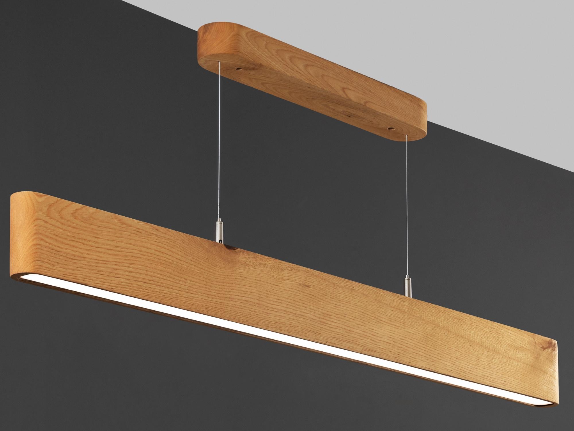 Curved Edge Solid Wood Linear Pendant Light - Etsy UK