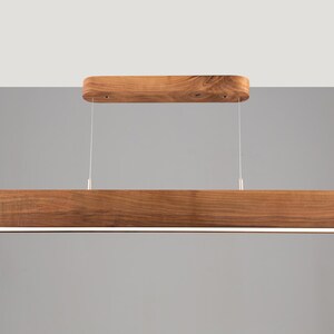 Curved Edge Solid Wood Linear Pendant Light - Etsy UK