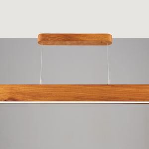 Curved Edge Solid Wood Linear Pendant Light - Etsy UK