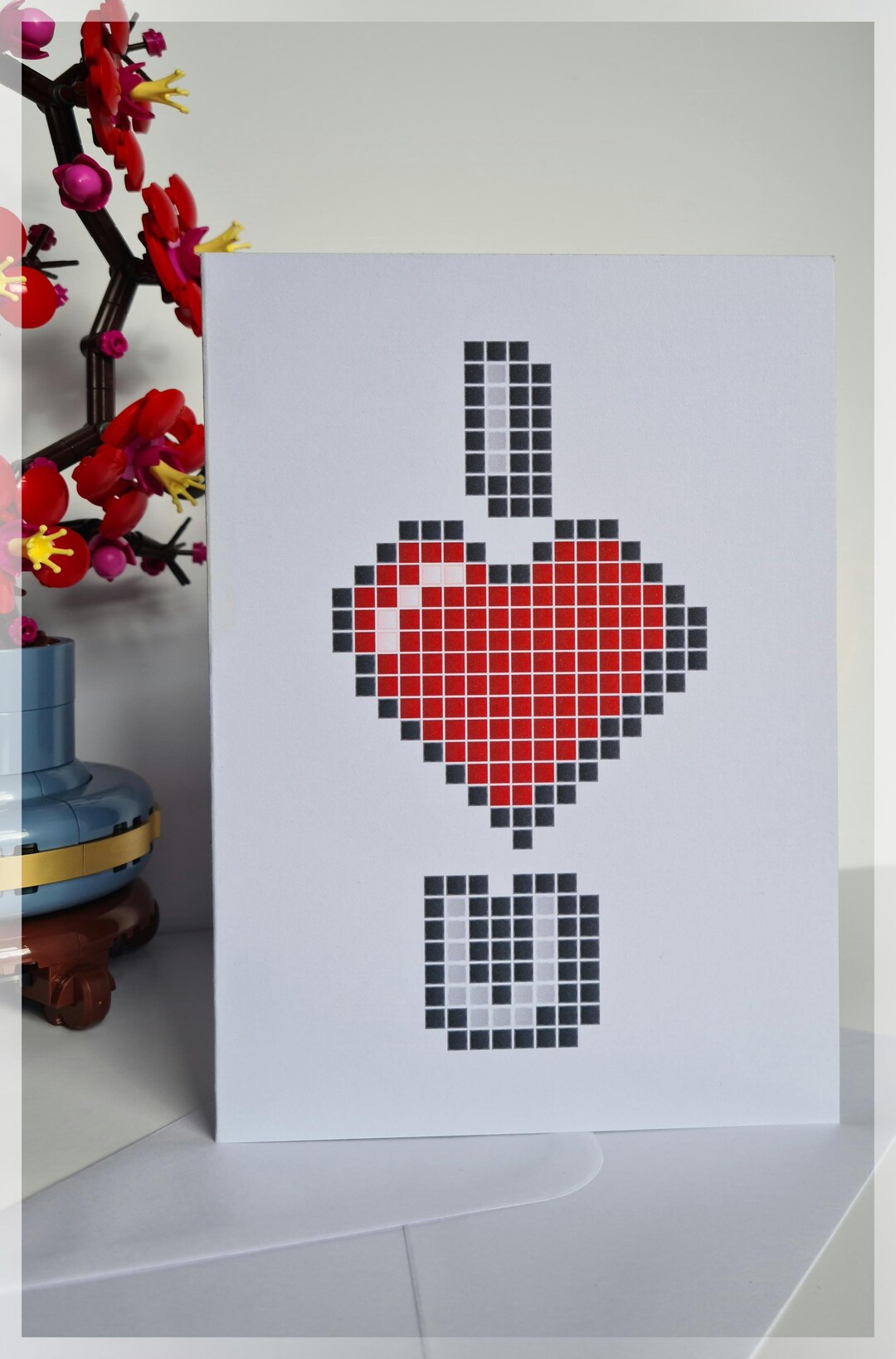 Pixel Art 'I Love You' Heart Card for Valentines Day, Anniversary ...