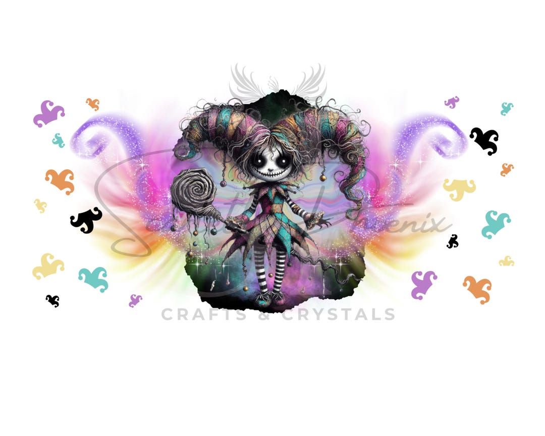 Rainbow Evil Jester, 16 Oz Libby Glass Can Wrap, Digital Download PNG - Etsy