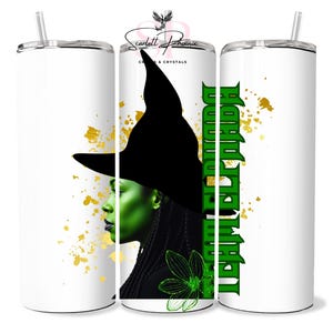 Wicked Musical Themed, Team Elphaba 20 Oz Tumbler Wrap, Digital ...