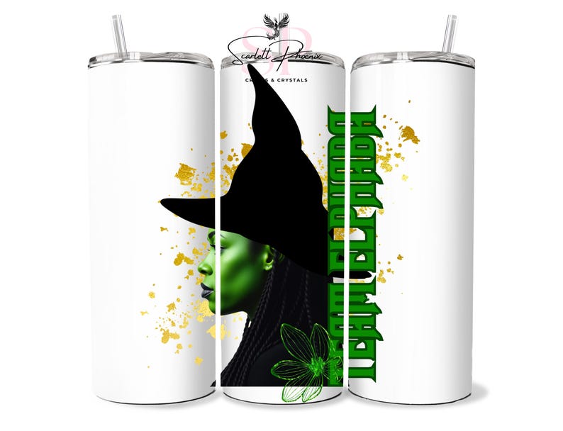 Wicked Musical Themed, Team Elphaba 20 Oz Tumbler Wrap, Digital ...