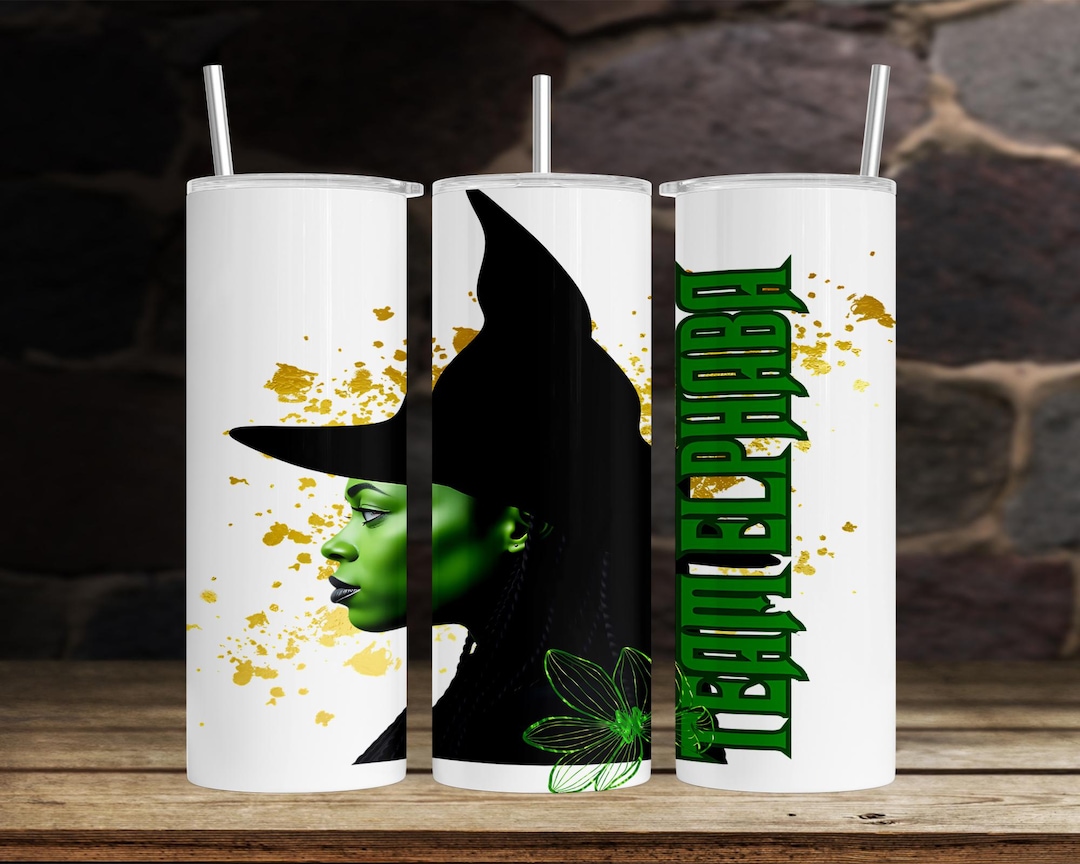 Green Witch Team Elphaba 20 Oz Skinny Tumbler Sublimation & UVDTF ...