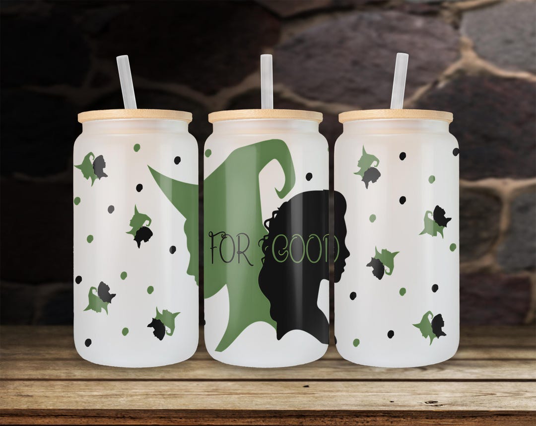 Wicked for Good 16 Oz Glass Libby Can Sublimation & UVDTF Design ...