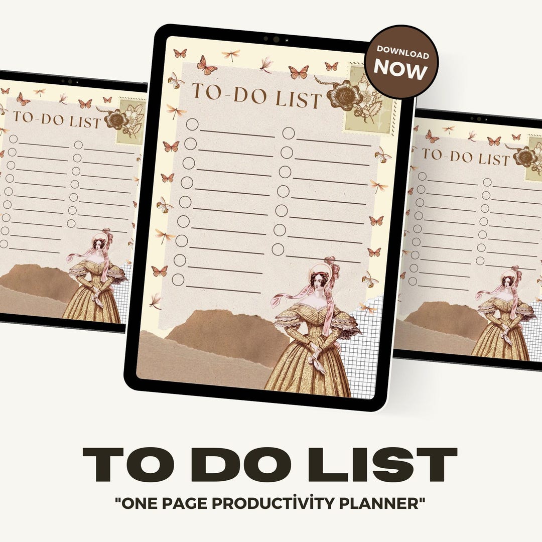 Vintage To-do List Printable Retro Daily Planner Page One-page ...