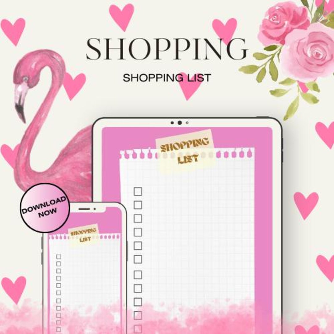Complete Shopping List Template Digital Download for Organizing Your ...