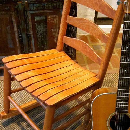Solid Barnwood Amish Rocking Chair With Hair on Hide Back and - Etsy