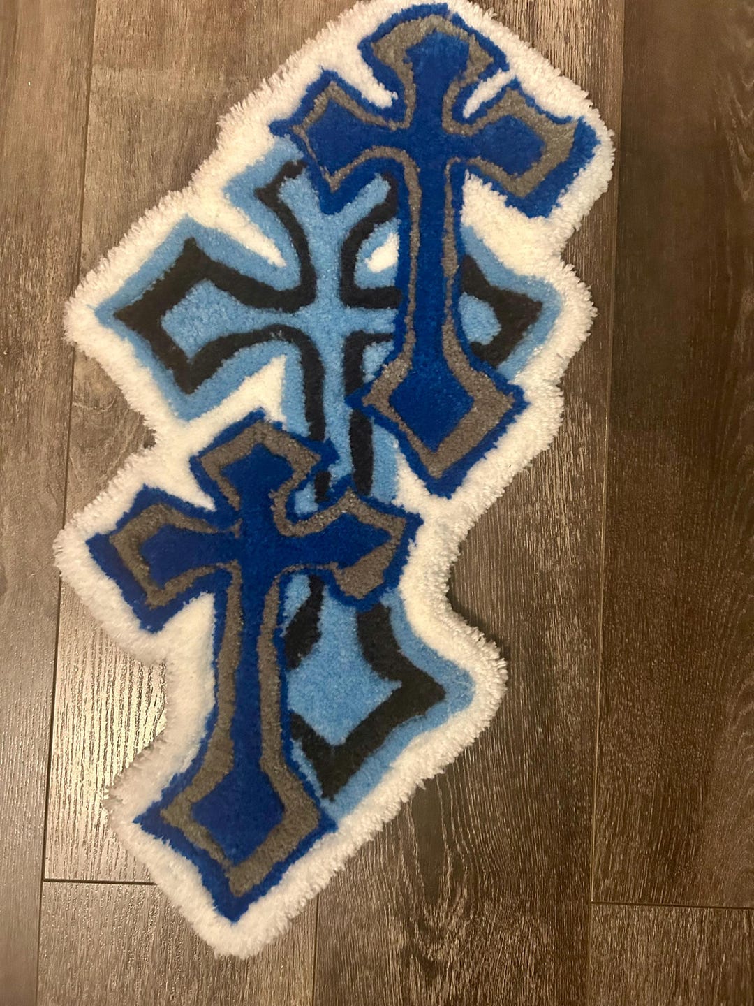 Chrome Cross Tufted Rug - Etsy