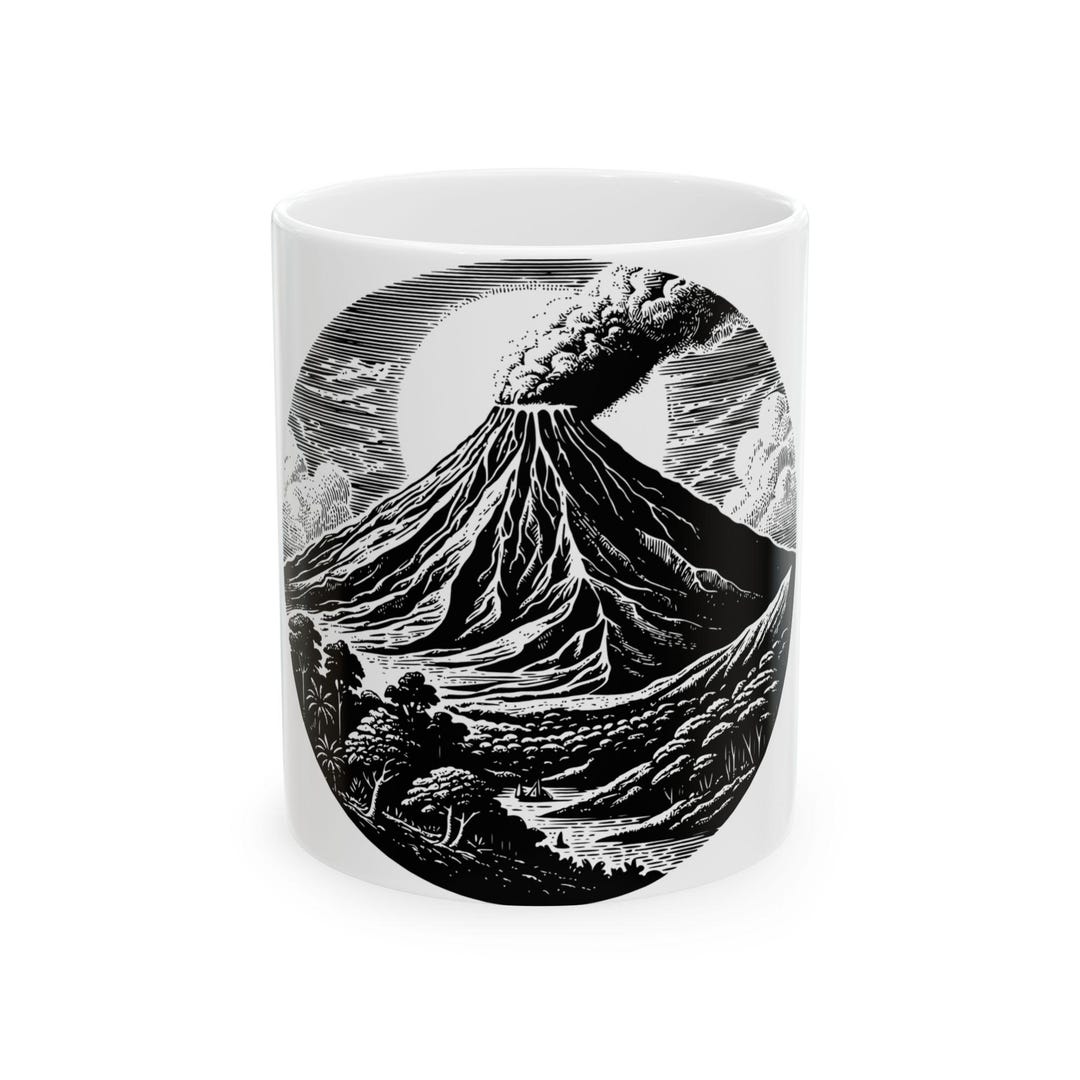 Parícutin Volcano, Artistic Mug, Novelty Coffee Cup, Tea Mug, Humorous ...