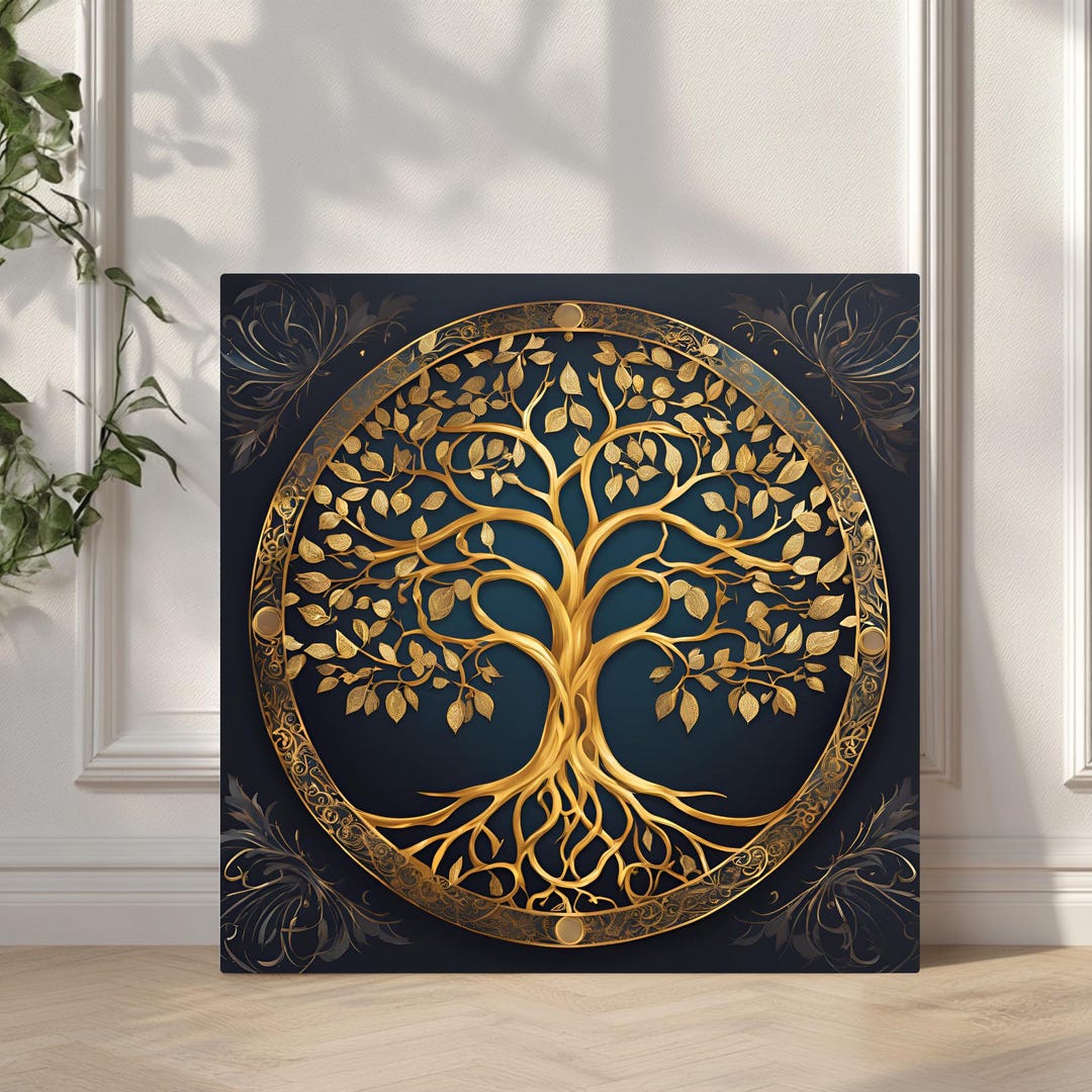 Tree of Life Wall Art Large Black and Gold Tree of Life Poster Print ...