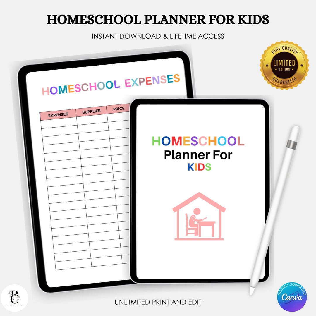 Editable Kids Homeschool Schedule, Kids Homeschool Planner, Homeschool ...