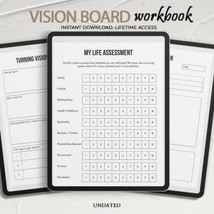 Printable Vision Board Workbook | Vision Board, Vision Board Kit ...