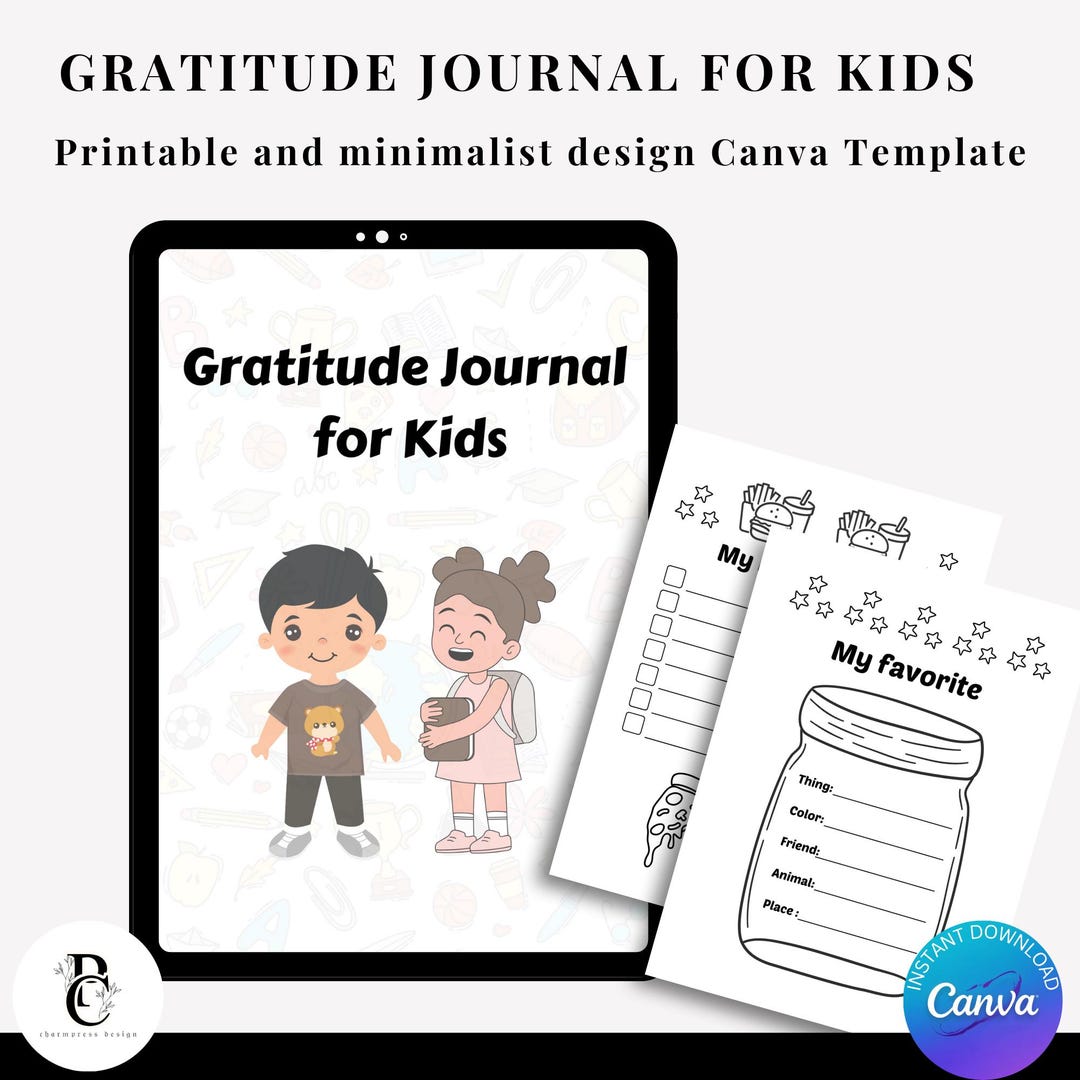 Kids Gratitude Journal Printable, Kids Mindfulness Worksheet Download ...