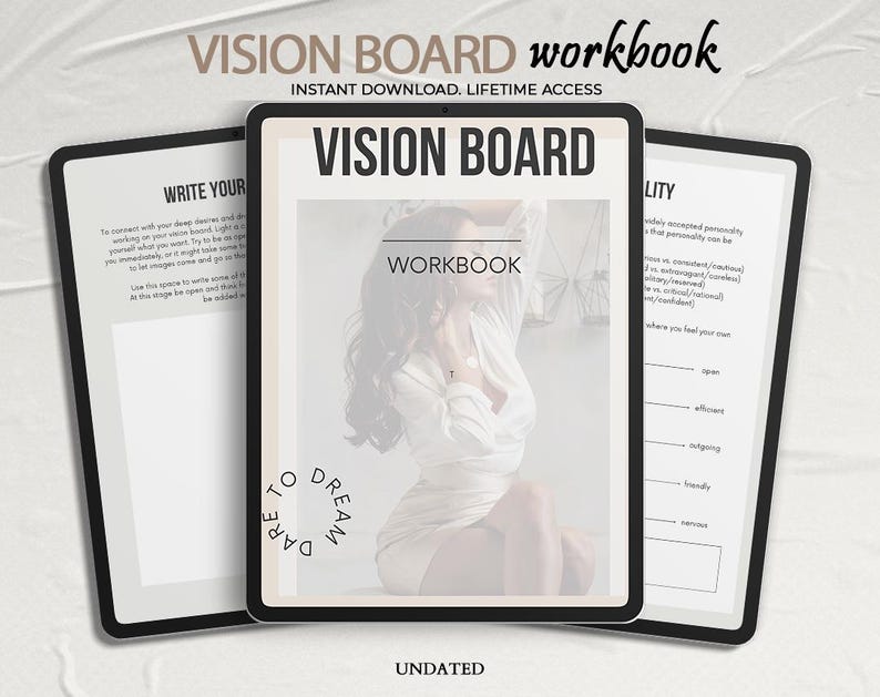 Printable Vision Board Workbook Vision Board, Vision Board Kit, Vision ...