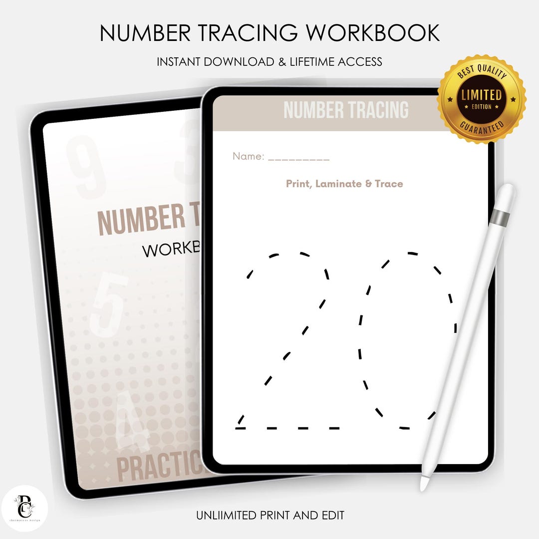 Number Tracing Workbook, Lamination, Printables, Home Education ...