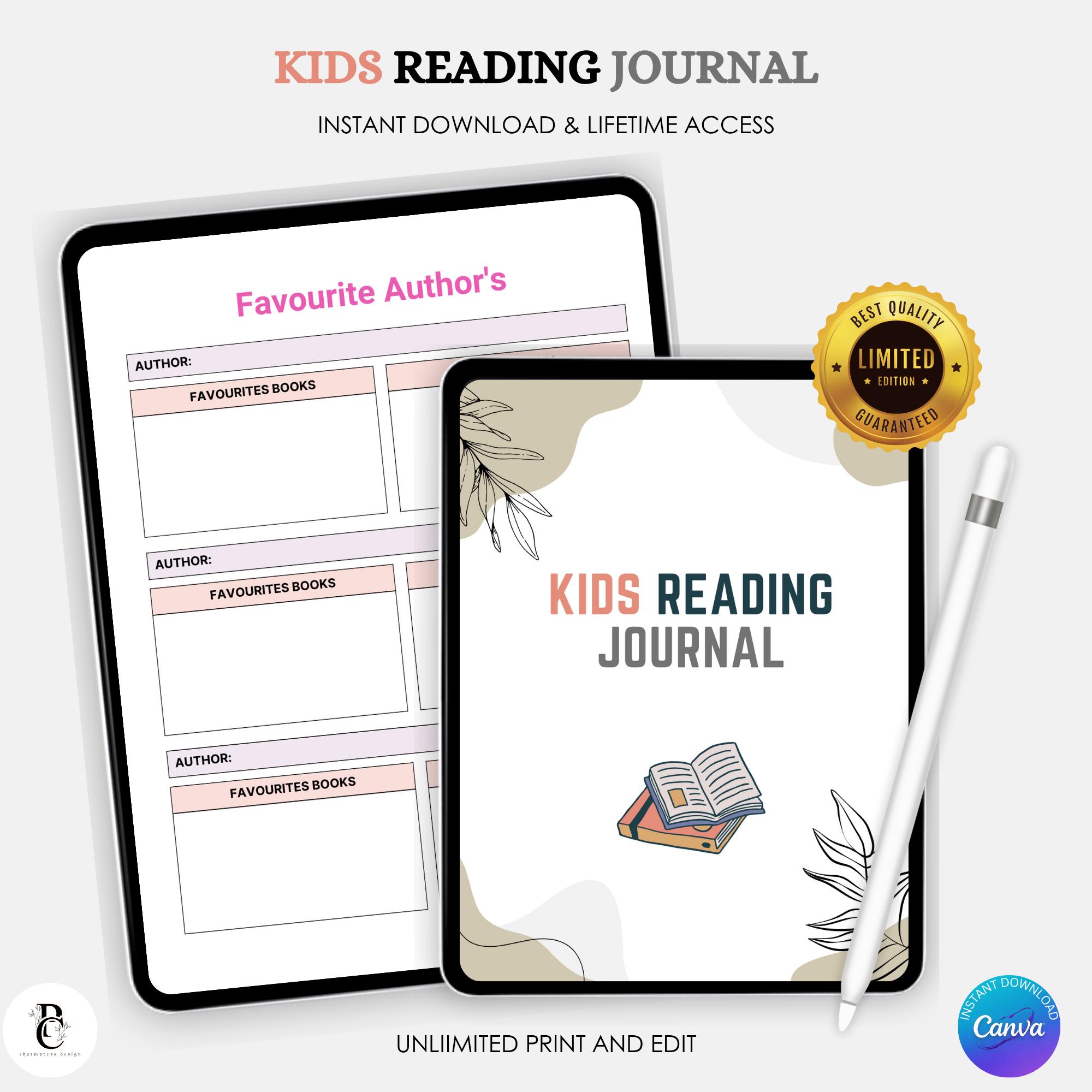Kids Reading Journal Printable, Kids Reading Log, Reading Tracker ...