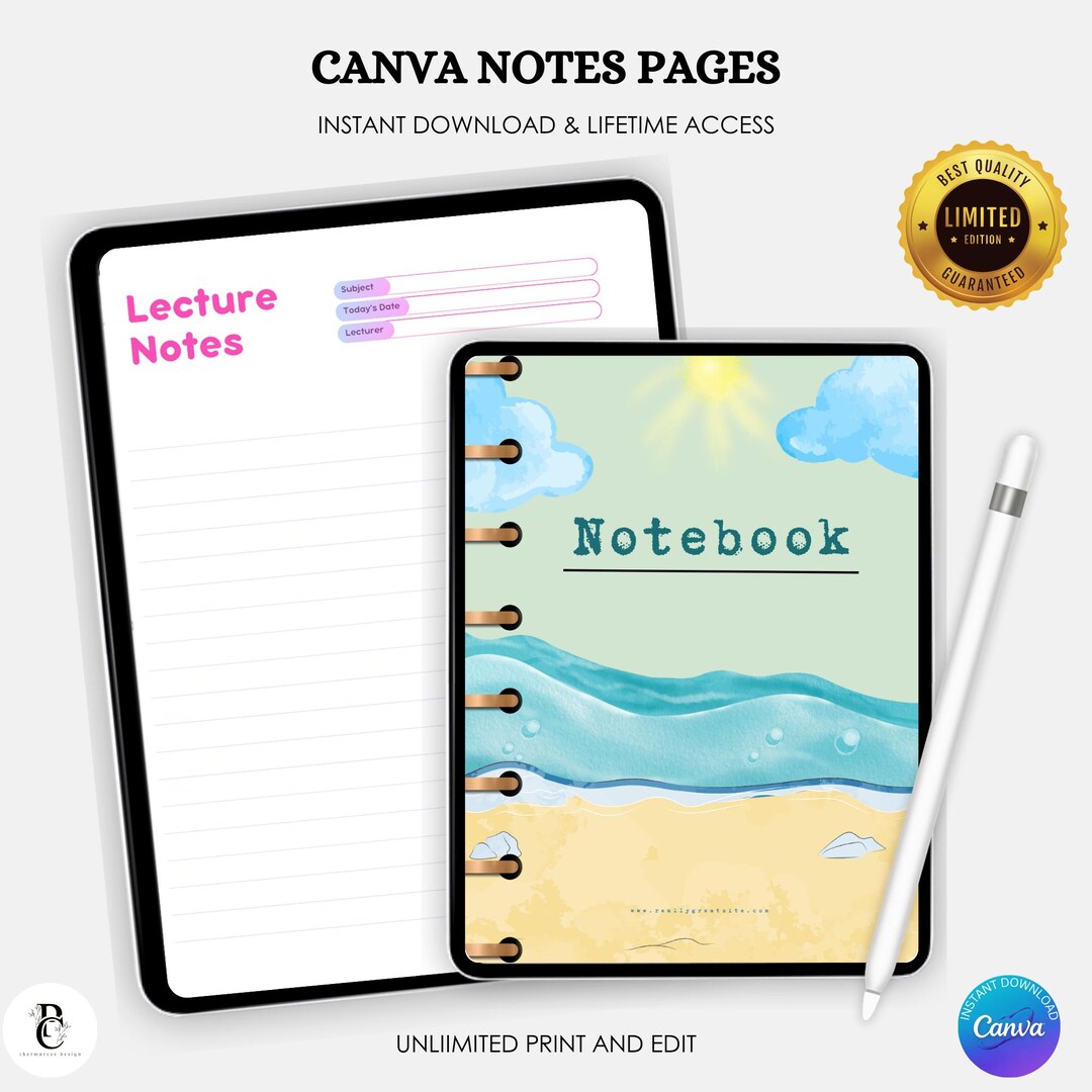 Commercial Use Lined Pages Template, Canva Printable Stationery ...