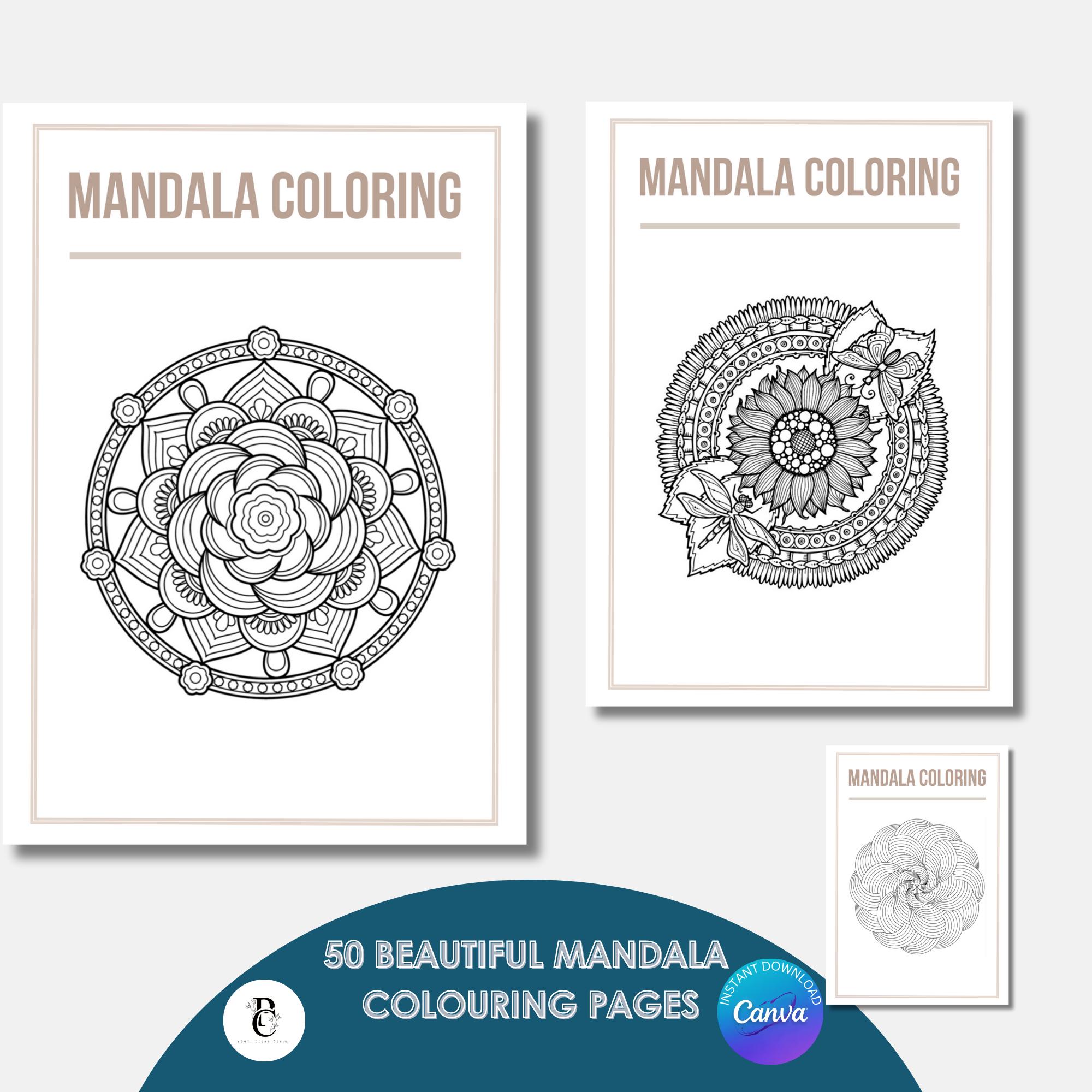 Mandala Mindfulness Coloring, Mandala for Stress Relief, Adult Mandala ...
