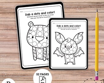 Alphabet Animal Dot Marker Pages, 52 Worksheets, Dot Marker, Toddler ...