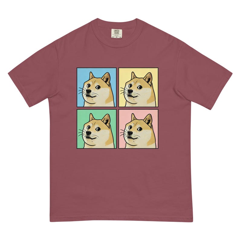 Funny Doge Meme Shirt - Pastel 4-panel Doge T-shirt - Cute & Minimalist ...