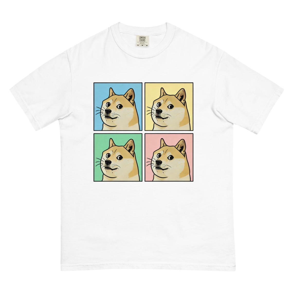 Funny Doge Meme Shirt - Pastel 4-panel Doge T-shirt - Cute & Minimalist ...