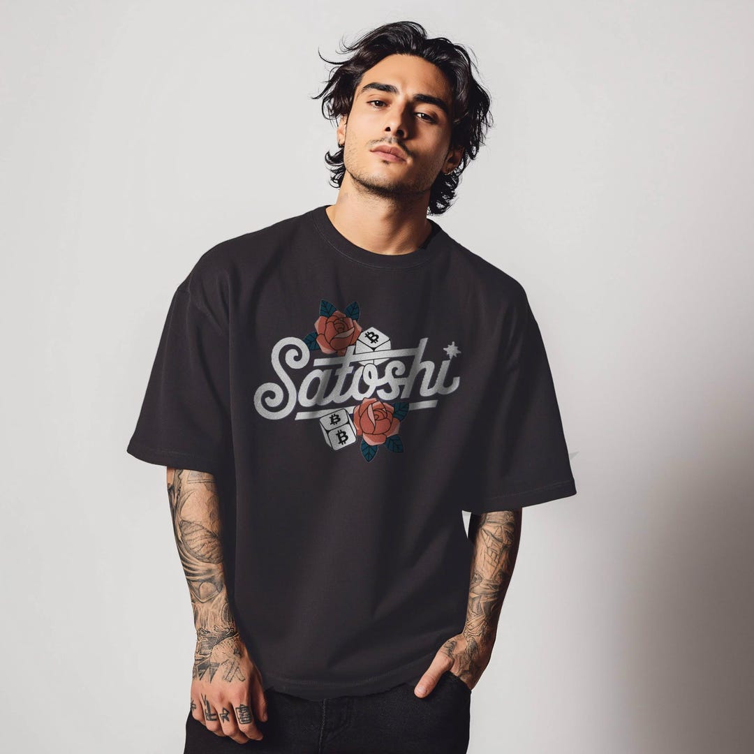 Vintage Tattoo-style satoshi Oversized Bitcoin Shirt Ed Hardy-inspired ...