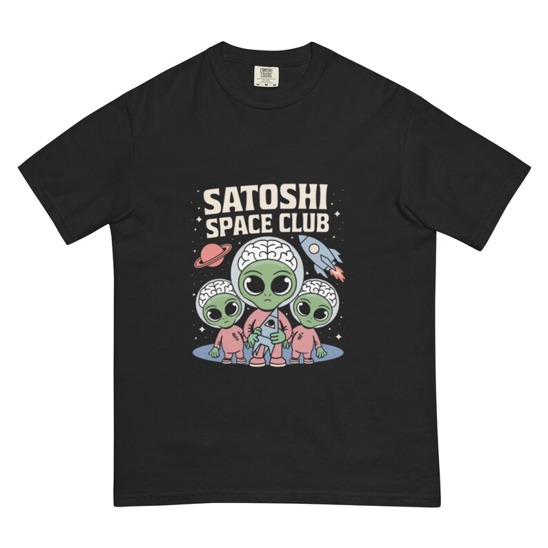 Satoshi Space Club Rocket Team T-shirt Adorable Alien Bitcoin Crypto ...