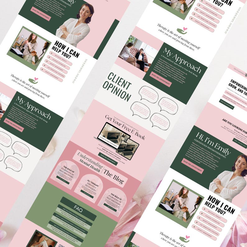 Therapist Landing Page Template Canva, Homepage for Psychologists, Page ...
