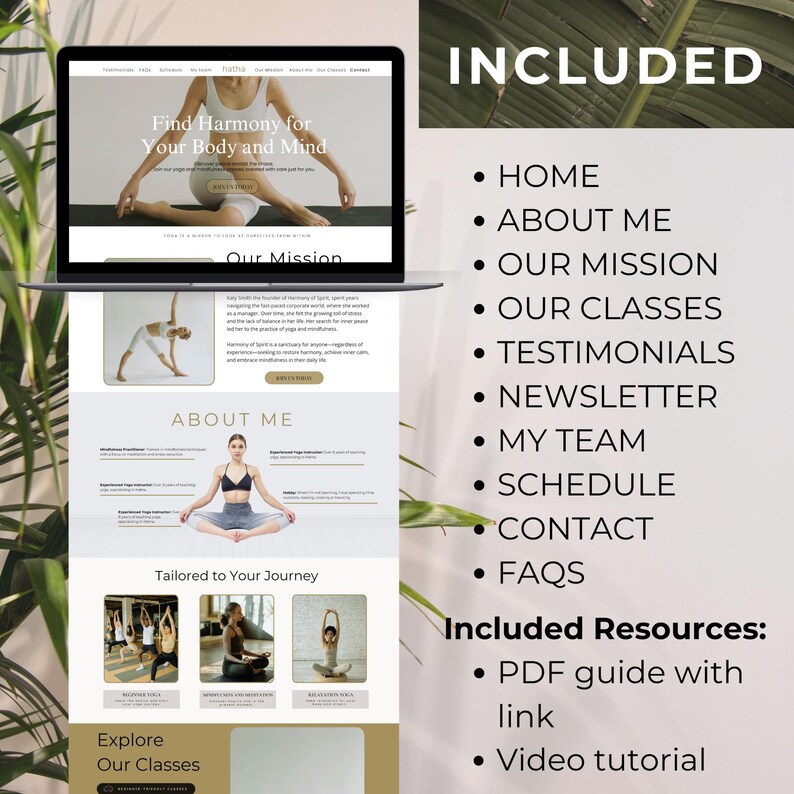 Editable Yoga Teacher Website Template on Canva Customizable Yoga ...