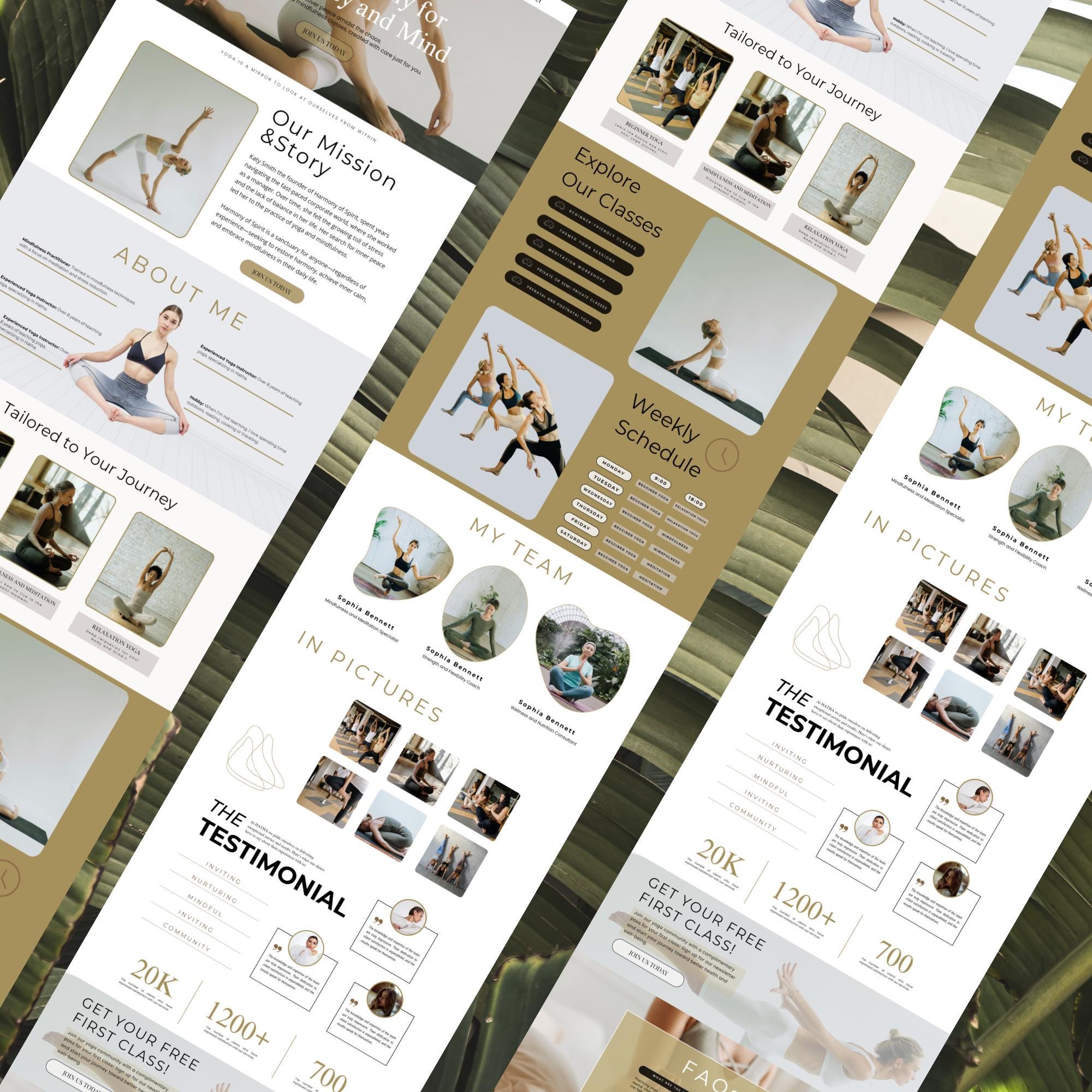 Editable Yoga Teacher Website Template on Canva Customizable Yoga ...
