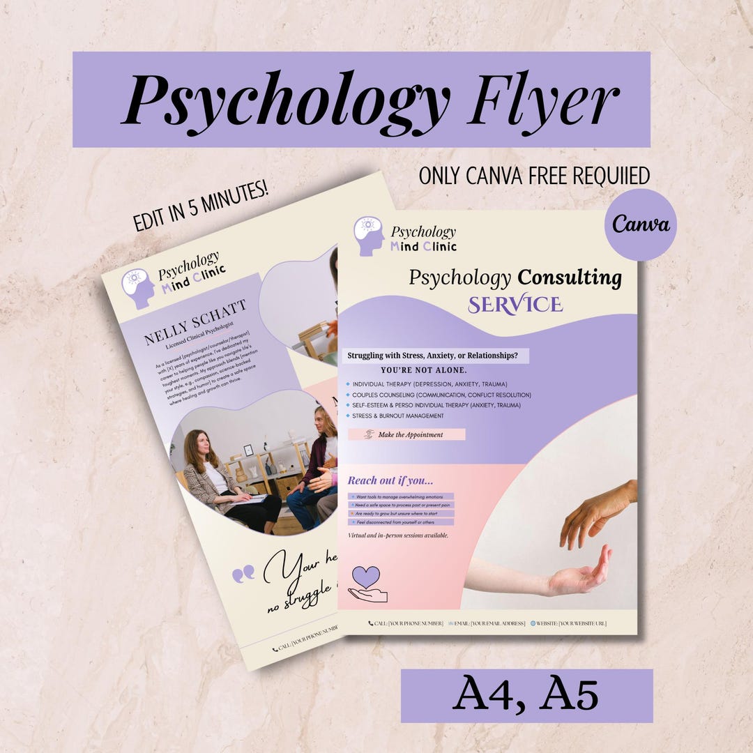 Mental Health Flyer, Flyer for Psychologists, Business Card for ...