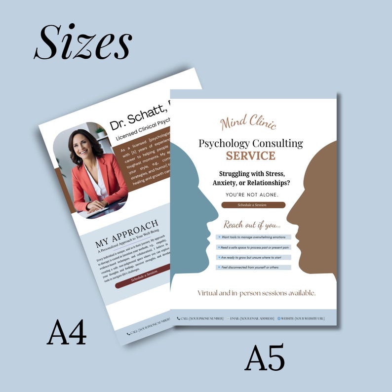 Therapy Flyer Template Canva, Template for Therapist, Business Card ...