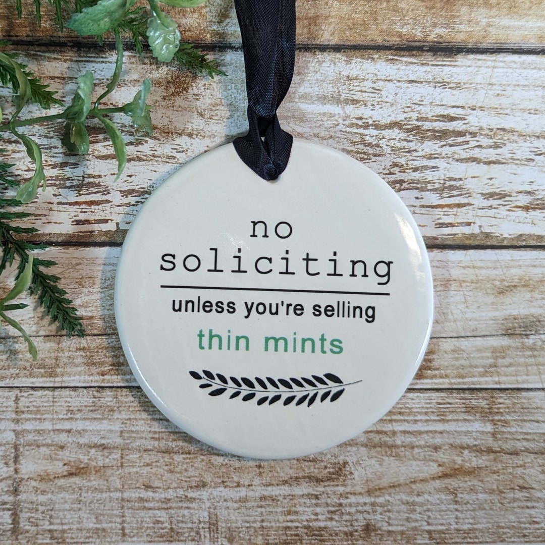 Sign: No Soliciting, Thin Mints - Etsy