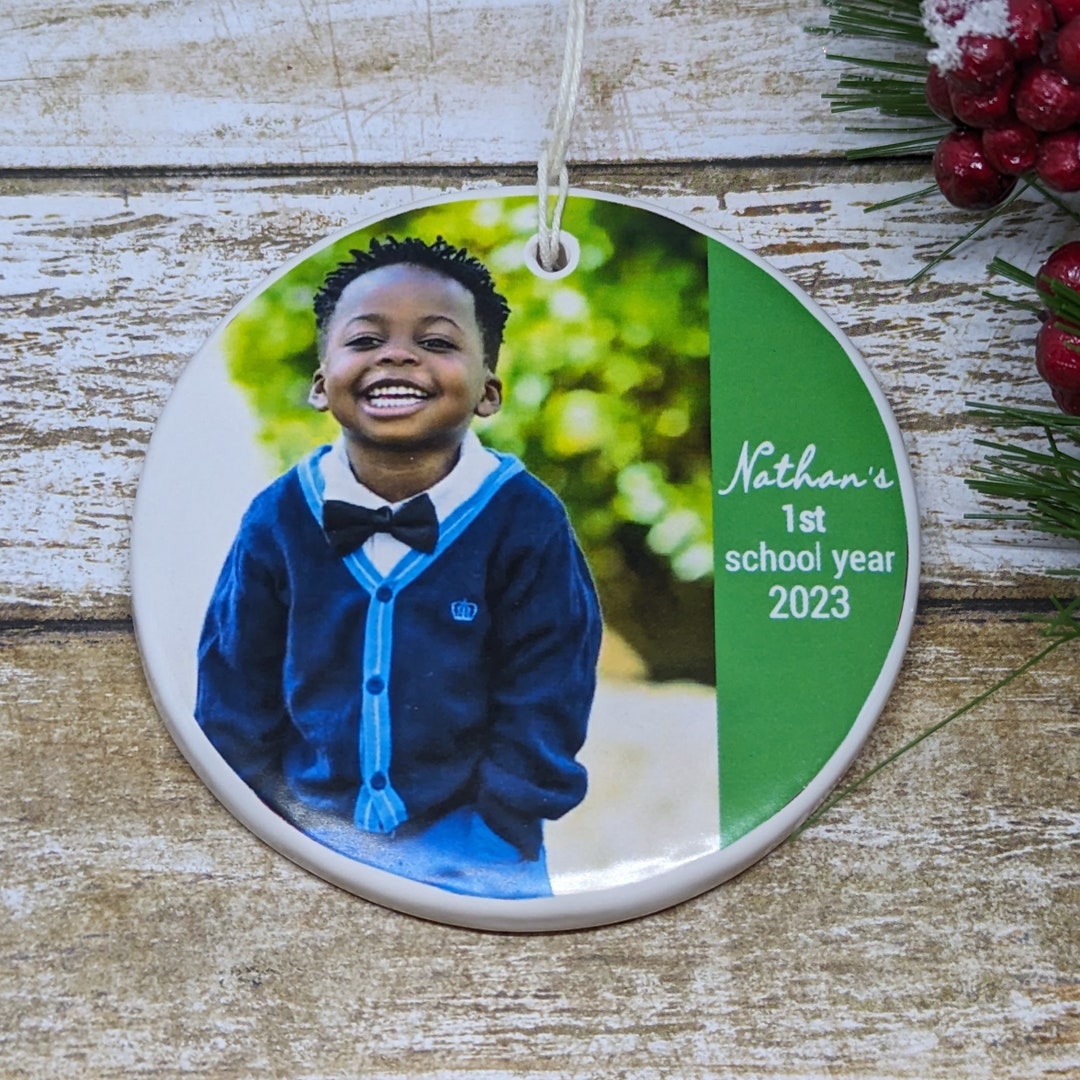 Ornament First School Year, Ceramic Ornament, Personalized Child ...