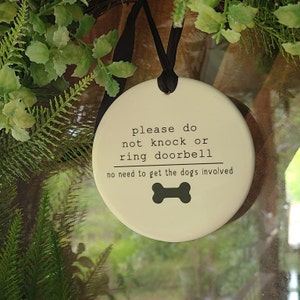 Sign Do Not Knock, Dog Sign, No Knocking Sign - Dog or Dogs Option ...