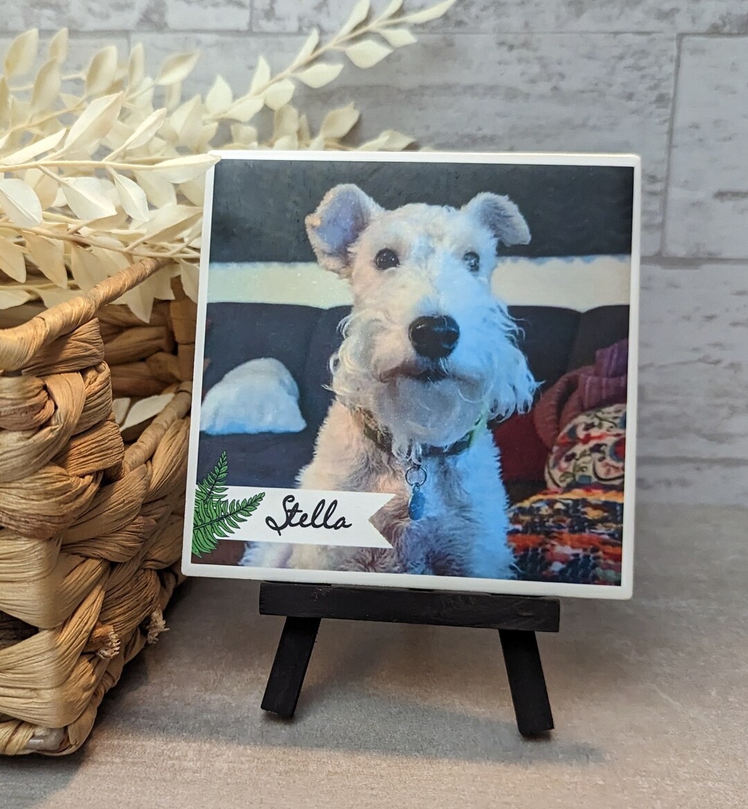 Pet Photo Tile, Easel Sign, Photo Tile Easel Included, Your Color ...