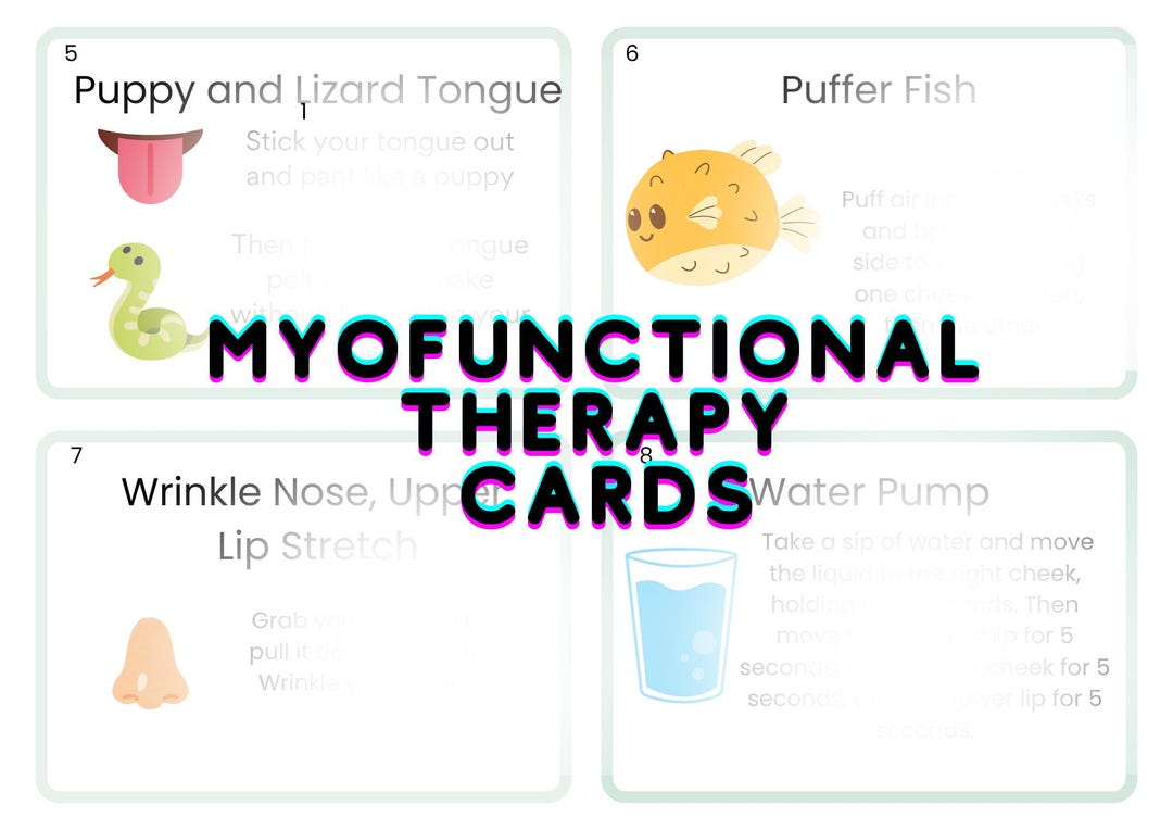 Myofunctional Therapy Exercise Card Digital Downloads - Etsy