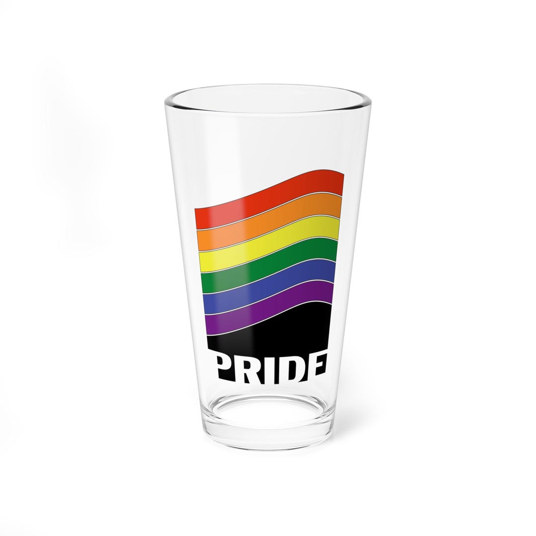 Mixing Glass, 16oz Gay Pride Rainbow Stripes, LGBTQ Pride Cup, Rainbow ...
