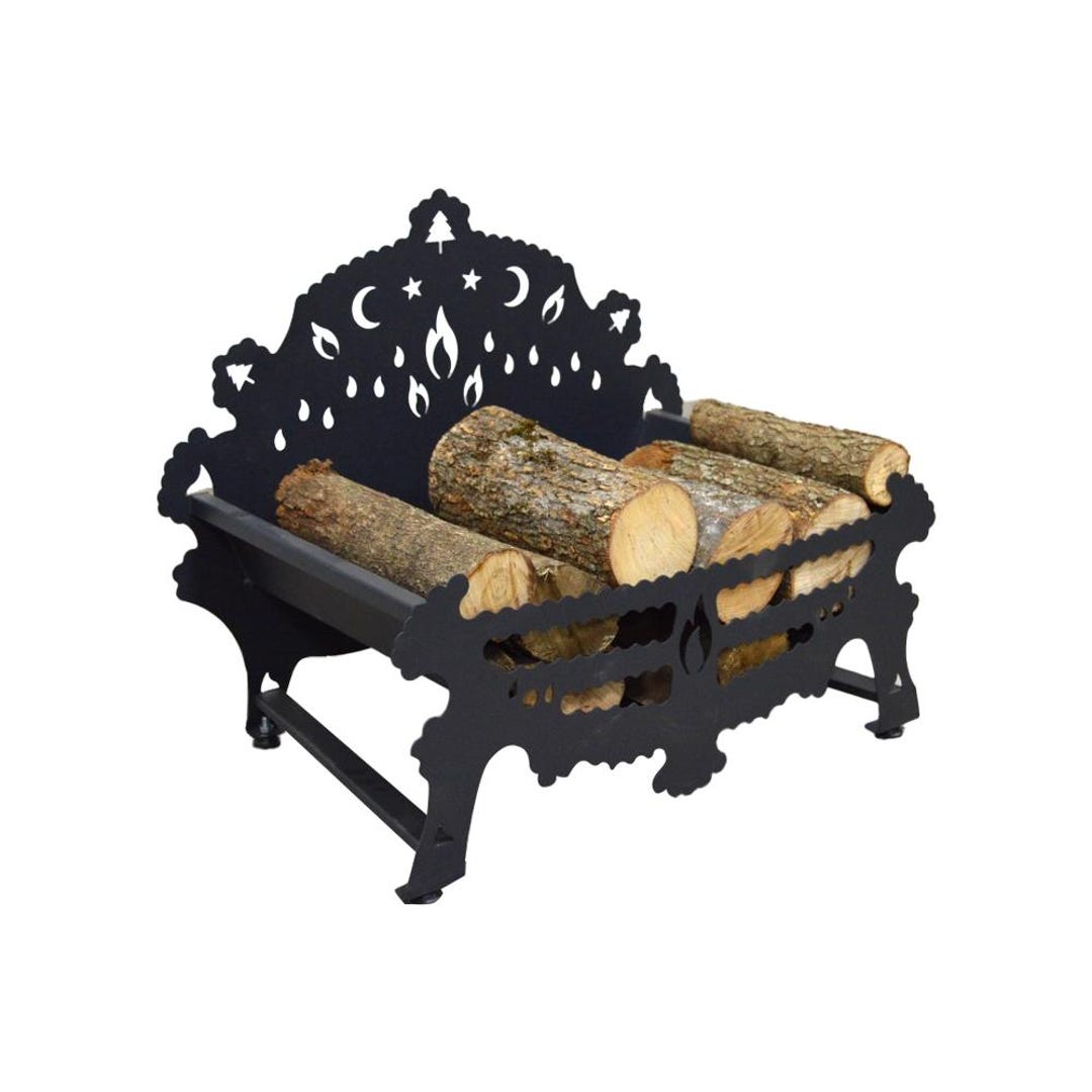 Laser-cut Firewood Rack, Decorative Firewood Rack With Laser-cut Design ...