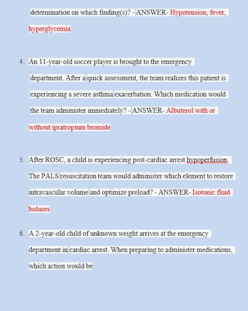 PALS Final Exam 2025-2026: 150 Questions & Verified Answers - Etsy