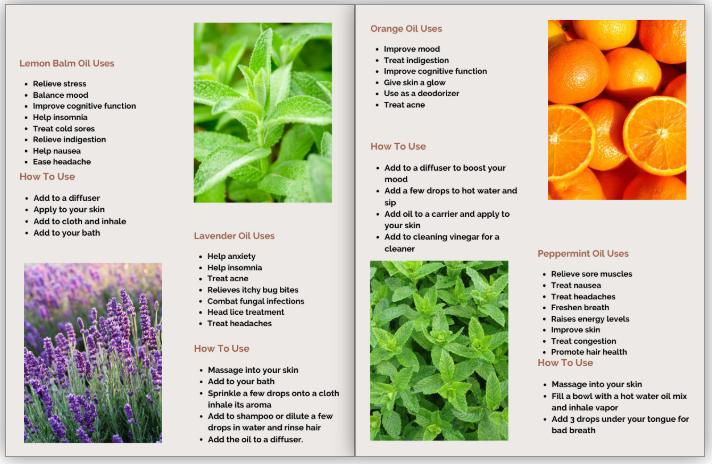 Essential Oils & Their Uses Printable Chart, Essential Oil Chart ...