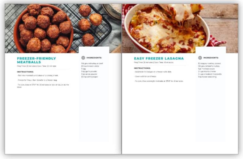 Freezer Meal Guide: Quick & Easy Recipes, Meal Prep Planner (digital ...