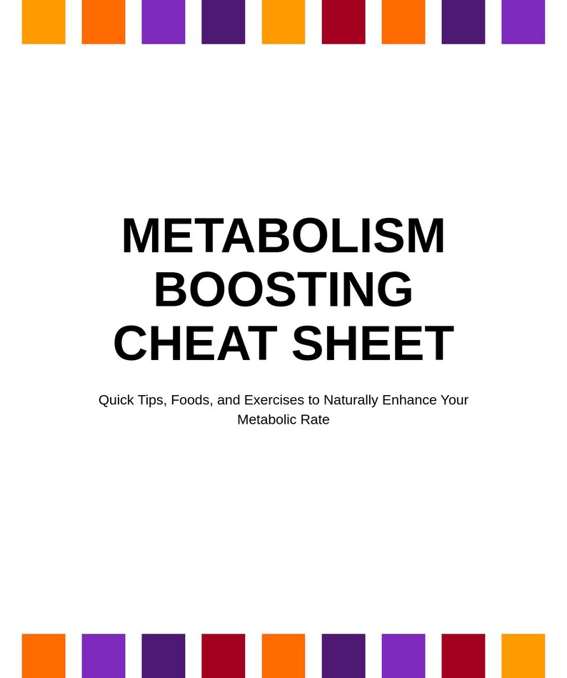 Metabolism Boosting Cheat Sheet | Printable PDF With Foods, Tips & Exercises - Etsy