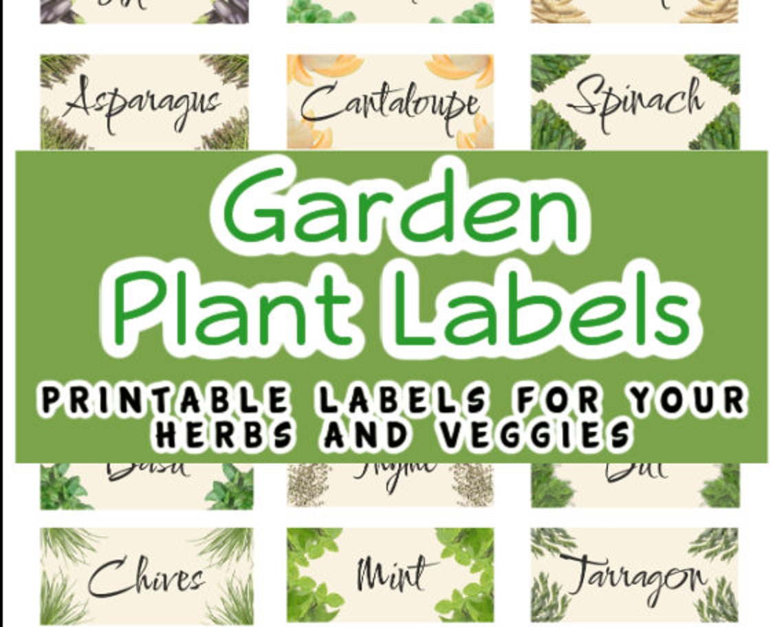 Printable Vegetable Garden Plant Labels, Garden Labels, Plant Labels ...