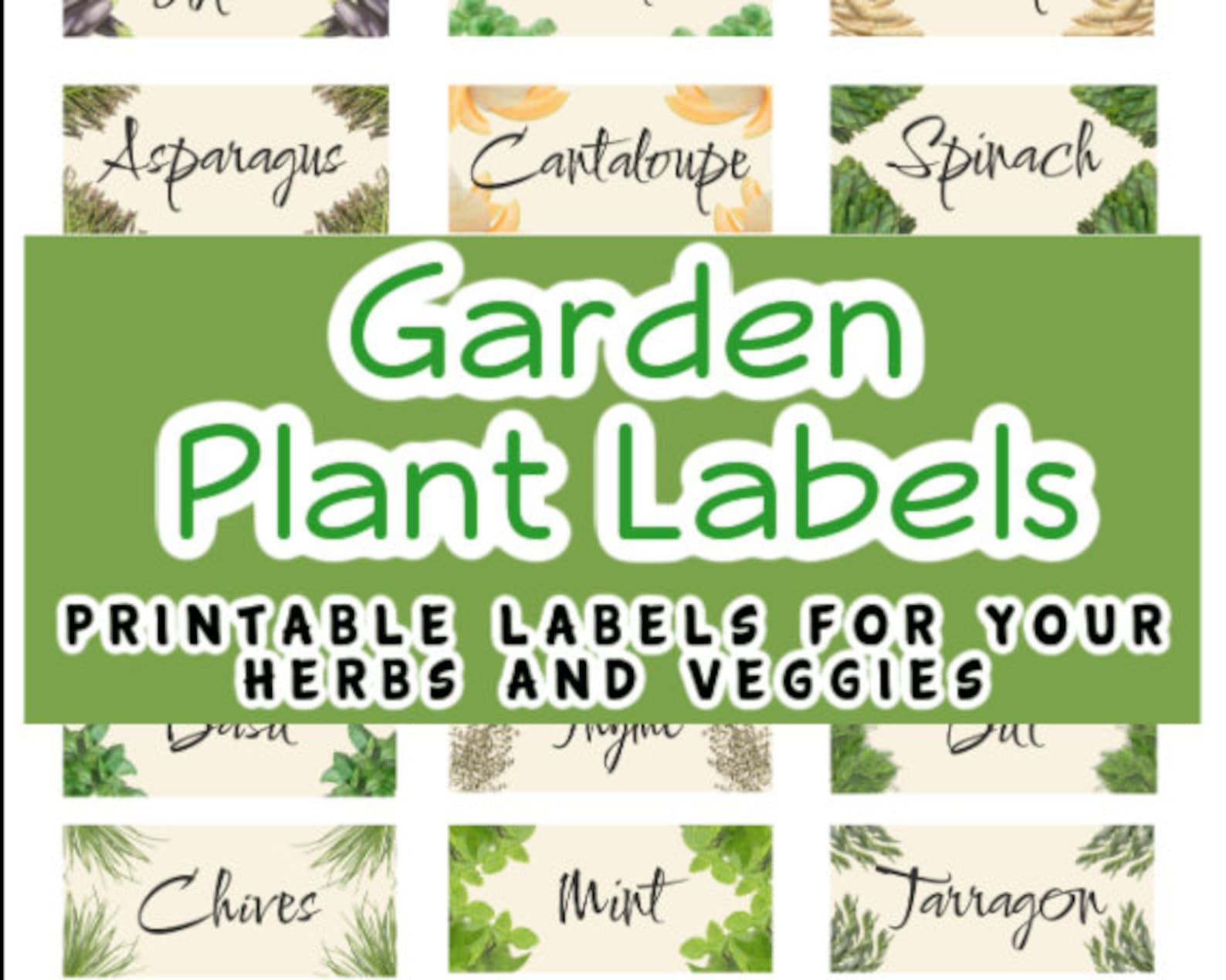 Printable Vegetable Garden Plant Labels, Garden Labels, Plant Labels ...