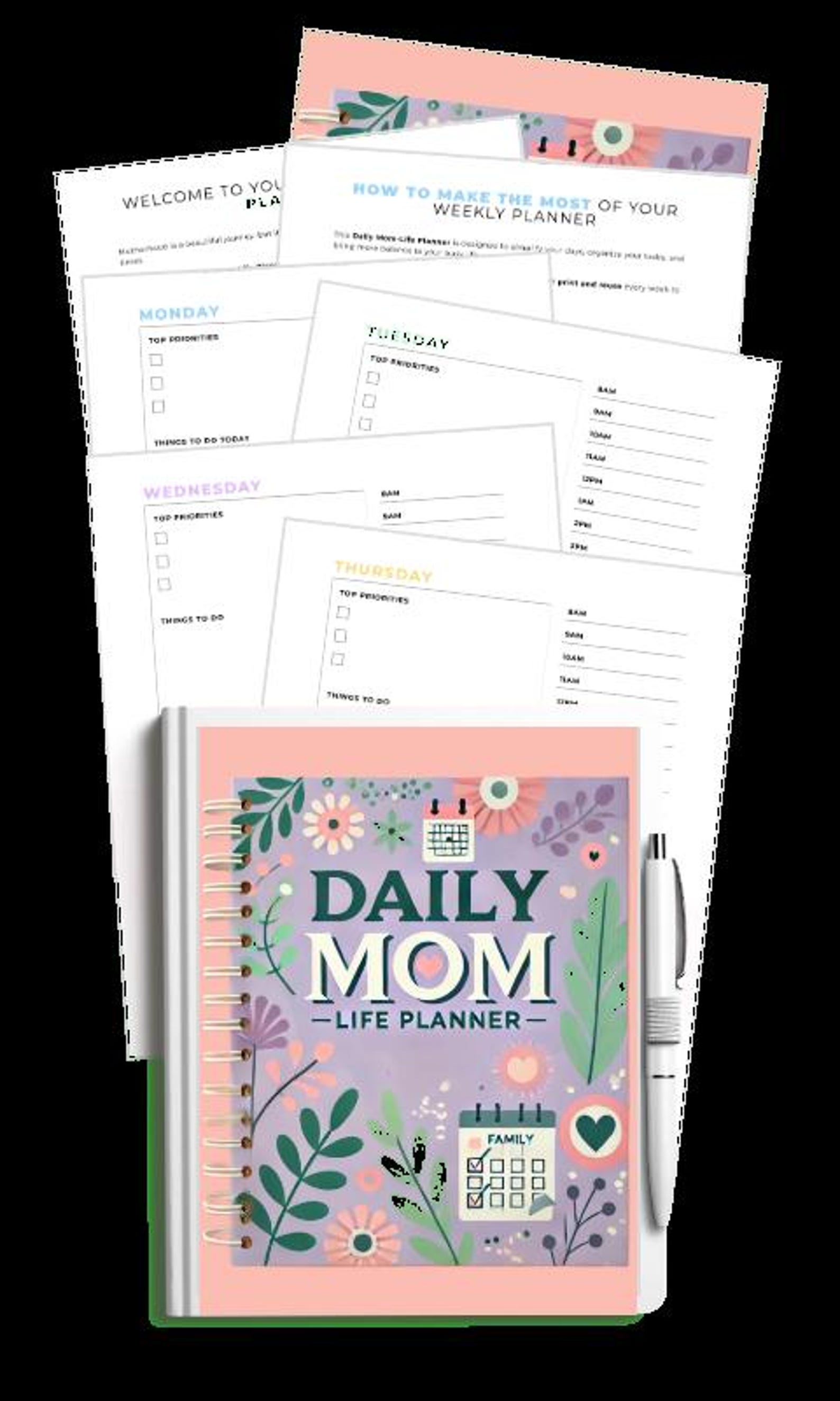 Daily Mom Life Planner - Printable Weekly Organizer for Busy Moms, Mom ...