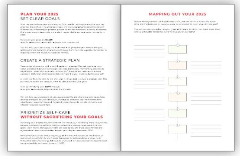 2025 Planning Calendar: Monthly Goal Tracker (digital Download) - Etsy