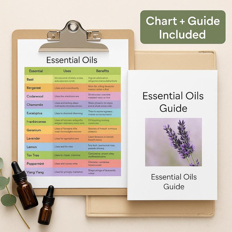 Essential Oils & Their Uses Printable Chart, Essential Oil Chart ...